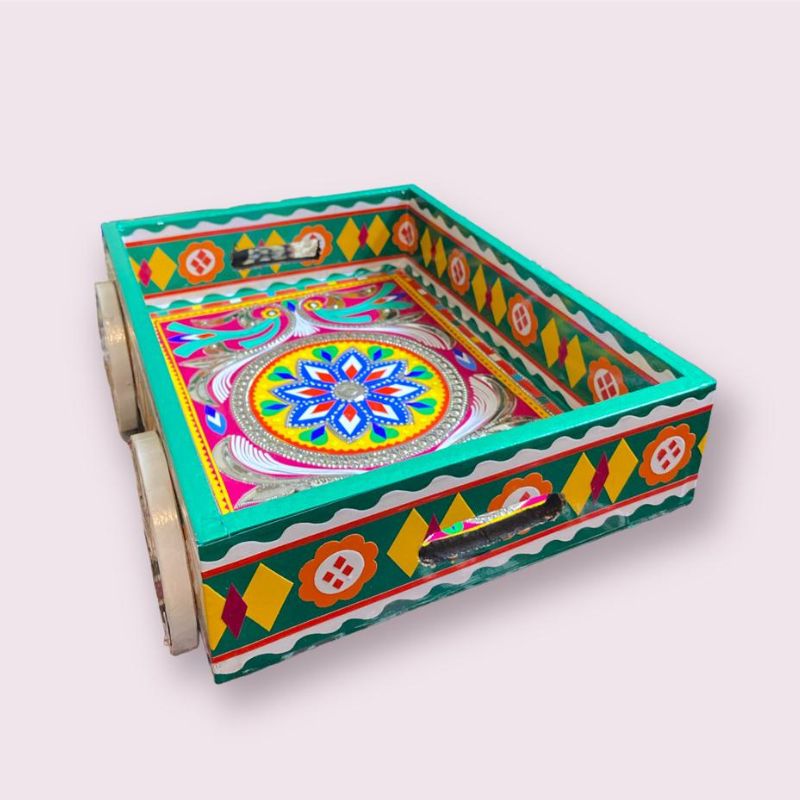 Traditional Chamak Pati Wheel Platter – BestArtandCrafts